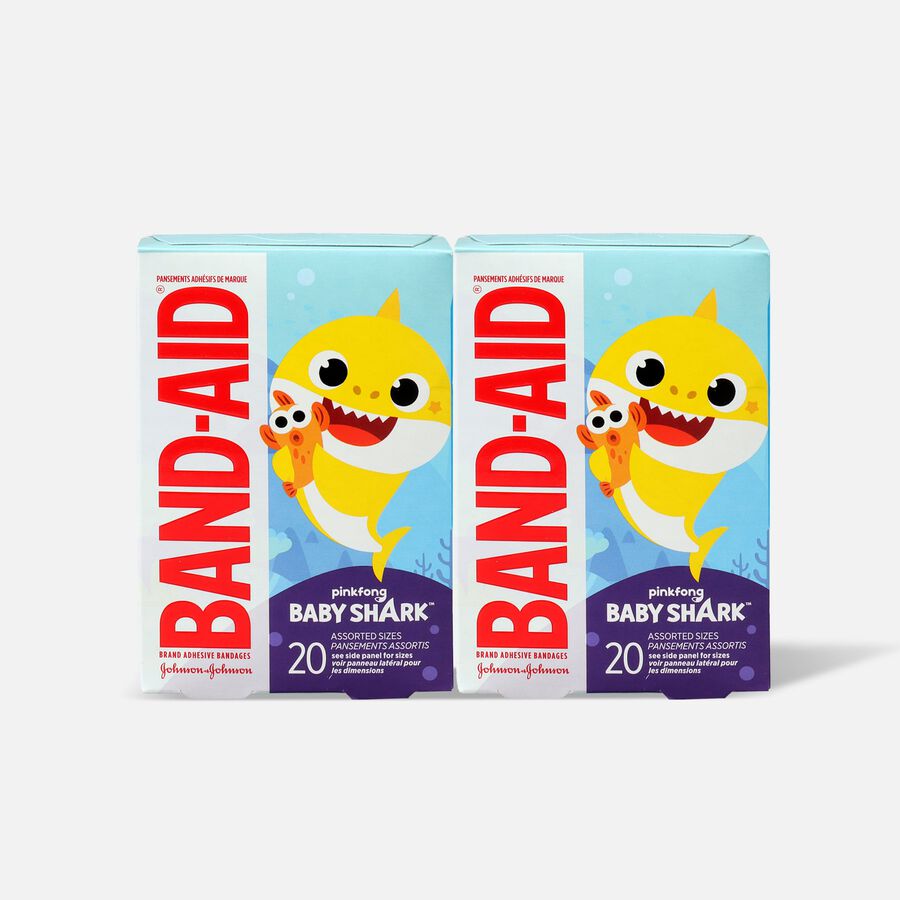 Band-Aid Baby Shark Assorted Bandages, 20 ct. (2-Pack)